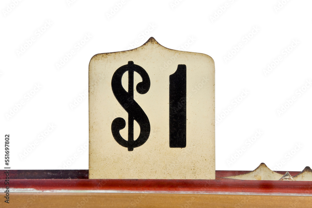 Old cash register dollar sign with cut out background. Stock Photo ...