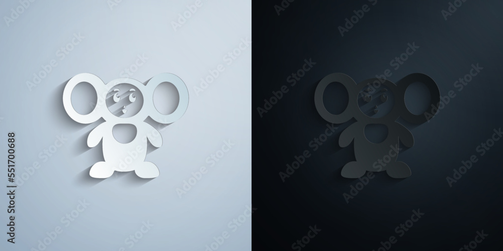 Cheburashka, Russian cartoon characters paper icon with shadow vector ...