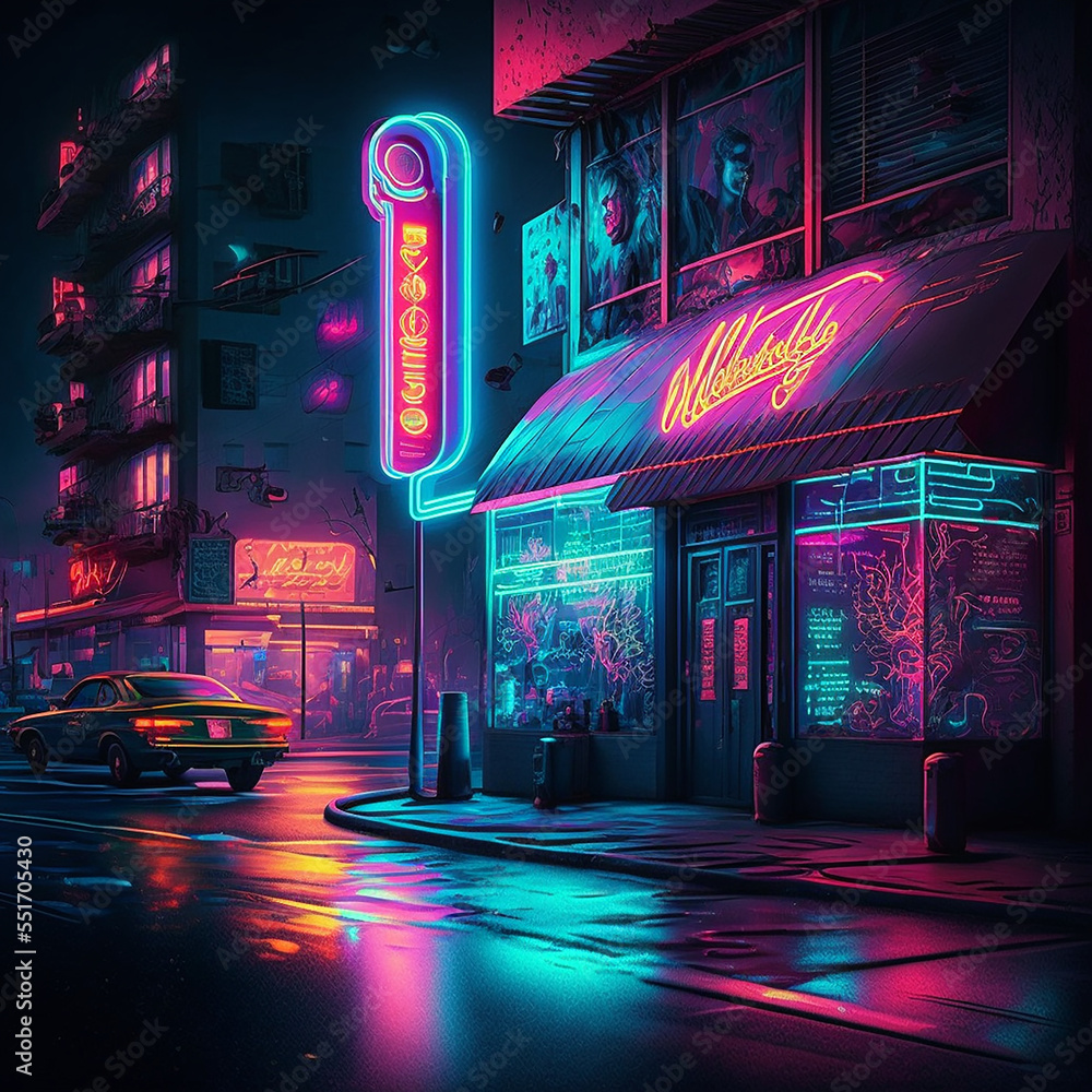 Ai generative cyberpunk city street. Created using ai generative. Stock ...