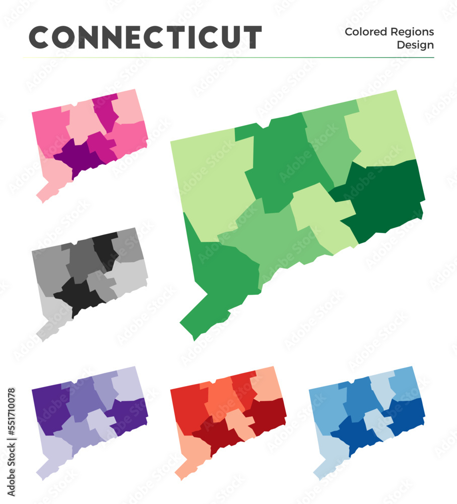 Connecticut map collection. Borders of Connecticut for your infographic ...