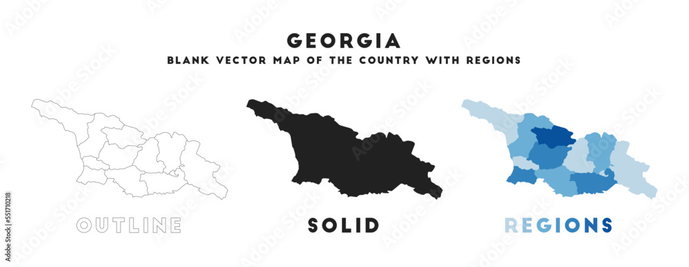 Georgia map. Borders of Georgia for your infographic. Vector country ...