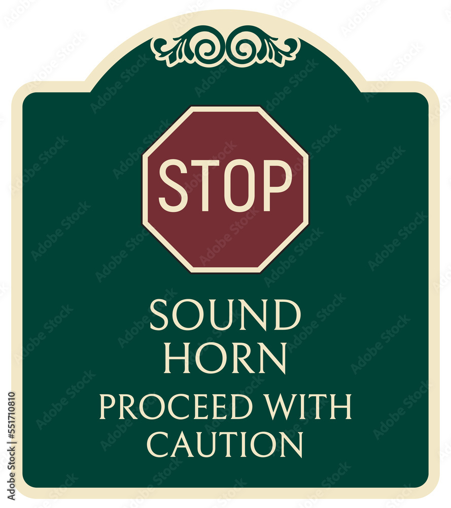 Decorative automatic gate warning sign and labels stop sound horn ...