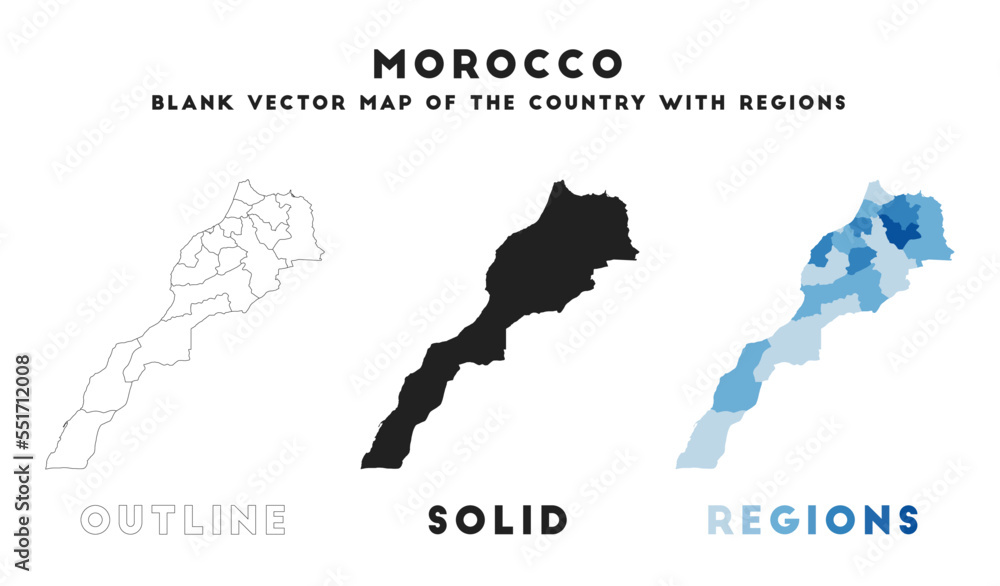 Morocco map. Borders of Morocco for your infographic. Vector country ...