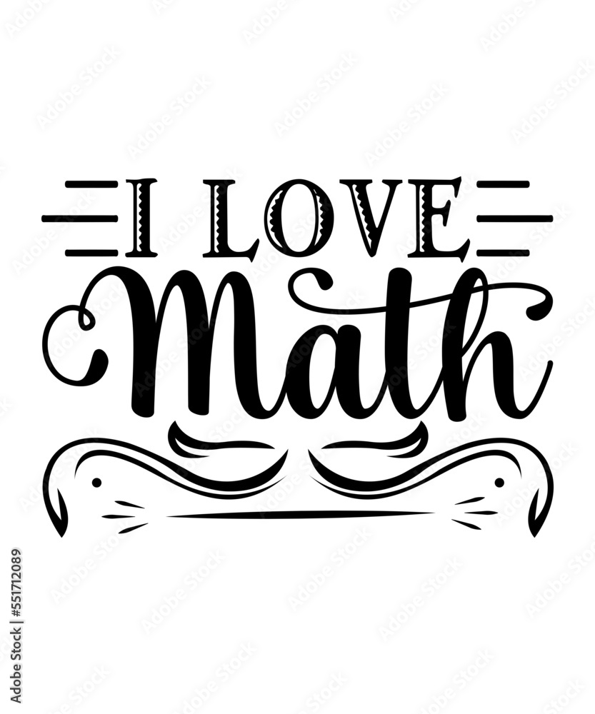 Stockvector I love math SVG, math svg bundle, math teacher svg bundle ...