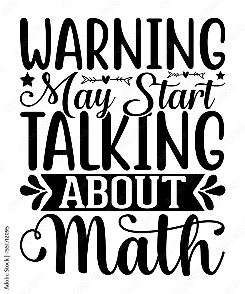 Stockvector Warning may start talking about math SVG, math svg bundle ...