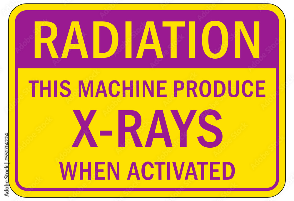 Stockvector Radiation warning sign and labels this machine produce x ...