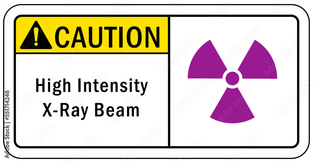 Radiation warning sign and labels high intensity x ray beam Stock ...