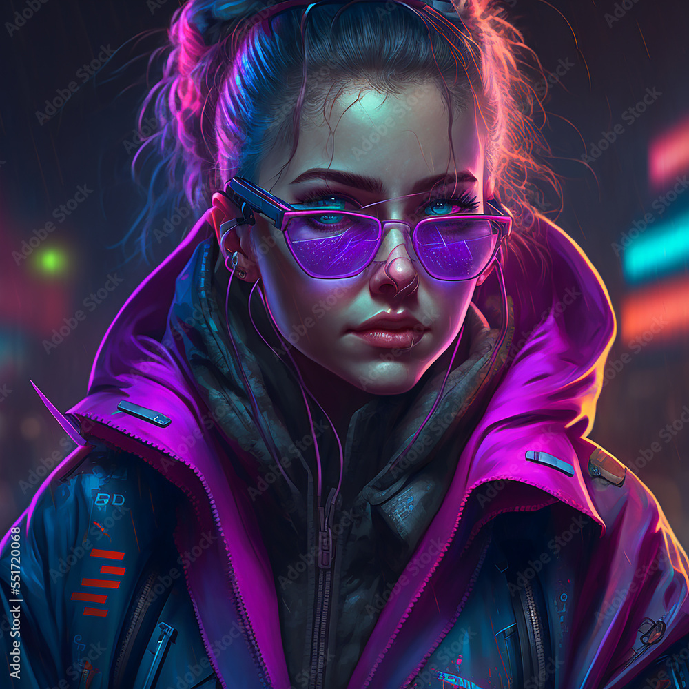 Ai Generated Cyberpunk Female Created Using Ai Generative Stock Illustration Adobe Stock