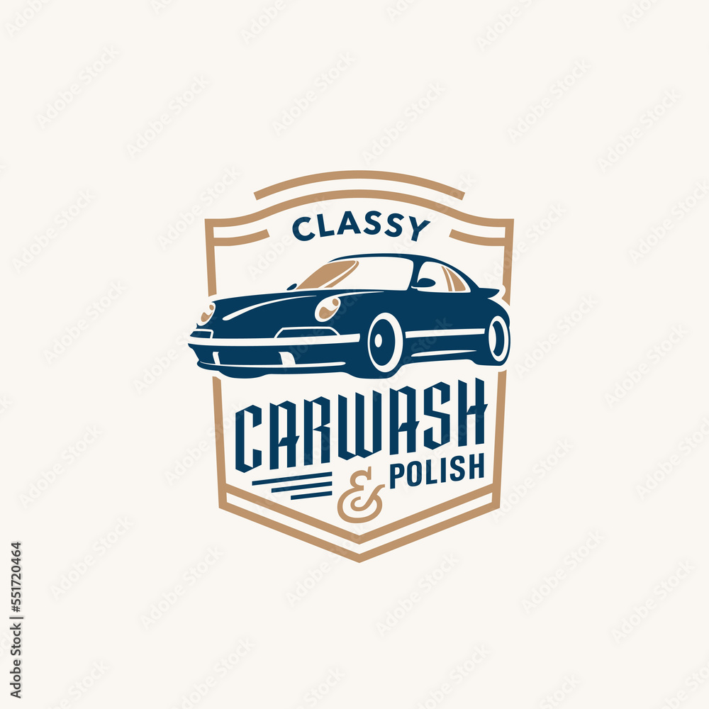 Legendary German sport car logo template. Vintage style vector ...