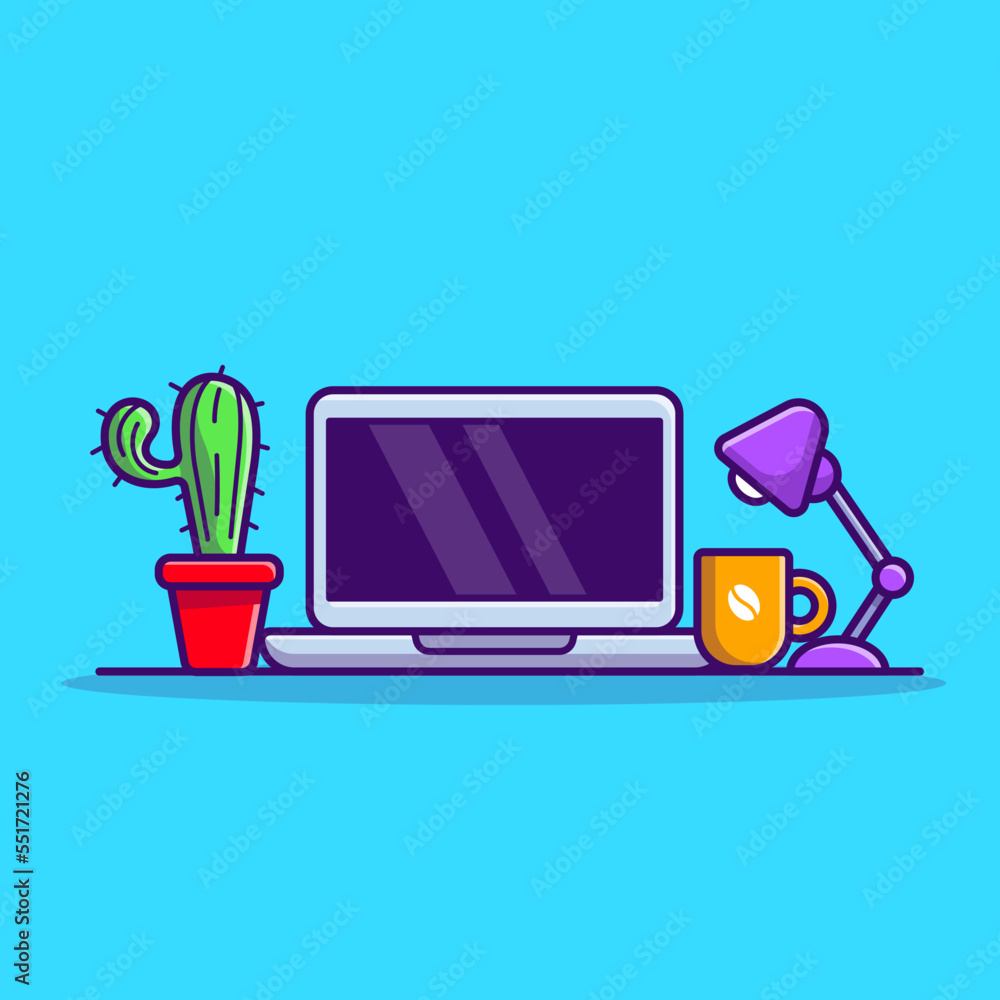 Workspace Cartoon Vector Icon Illustration. Education Object Icon ...