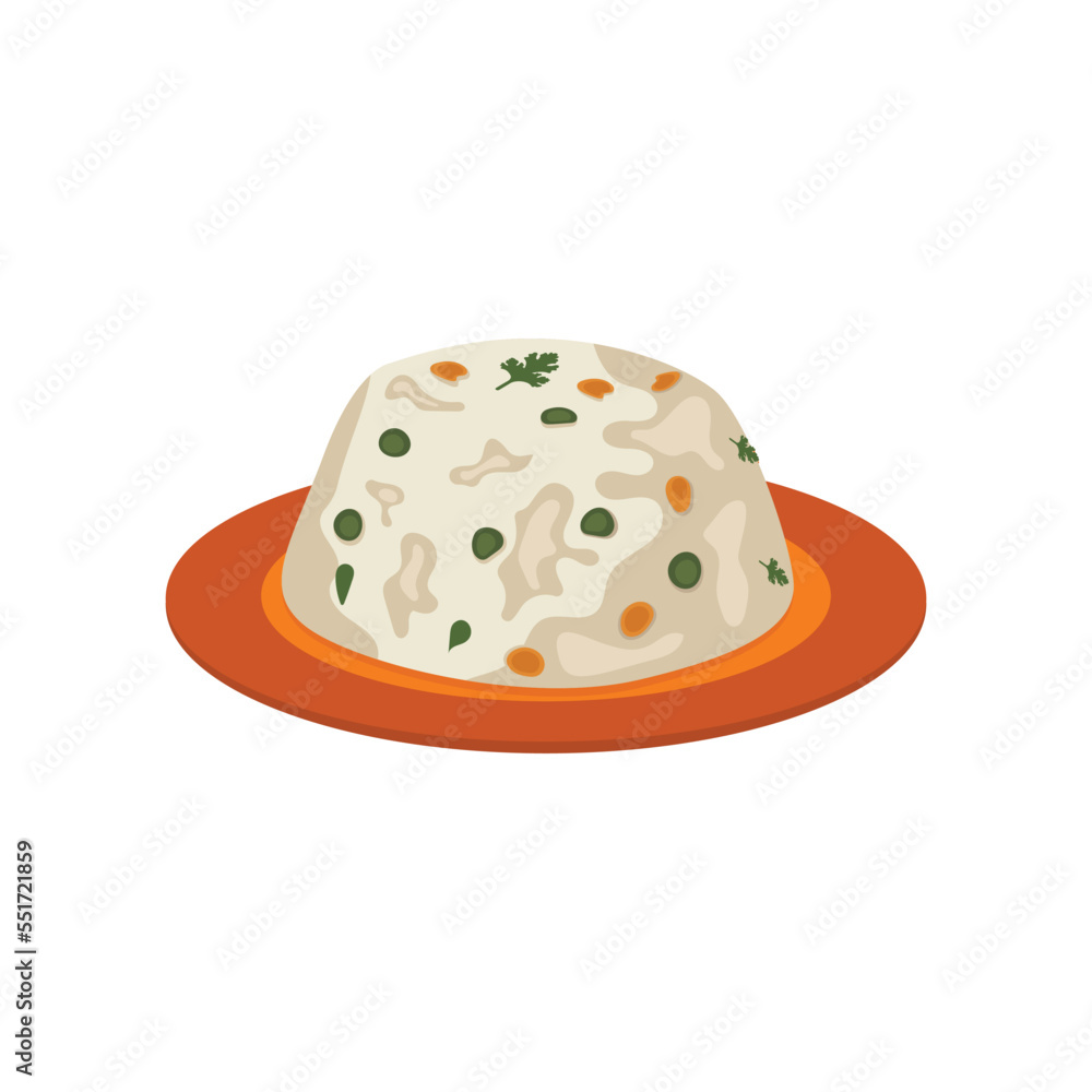 South Indian food Rava upma vector illustration Stock Vector | Adobe Stock