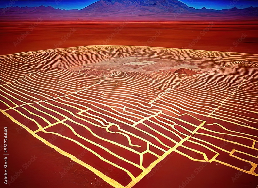 Lines and Geoglyphs of Nasca and Palpain Peru. Artist Depiction ...