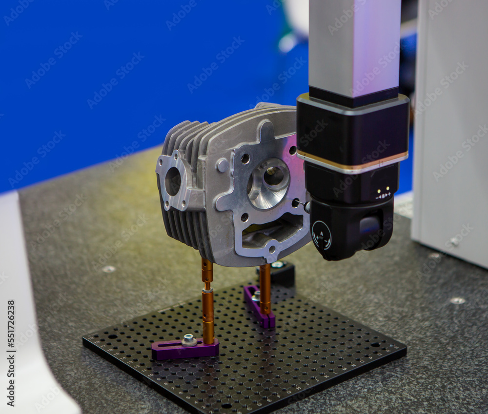 CMM Coordinate Measuring Machine probe measuring workpiece in ...