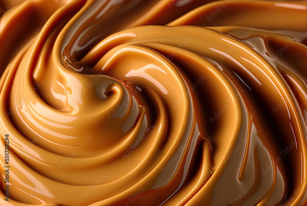 Background texture of caramel icing, close up. Generative AI Stock ...