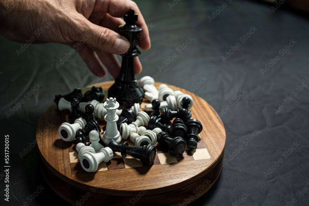 Poster Tiny White king facing Black king in 5 times size – Wall Art ...