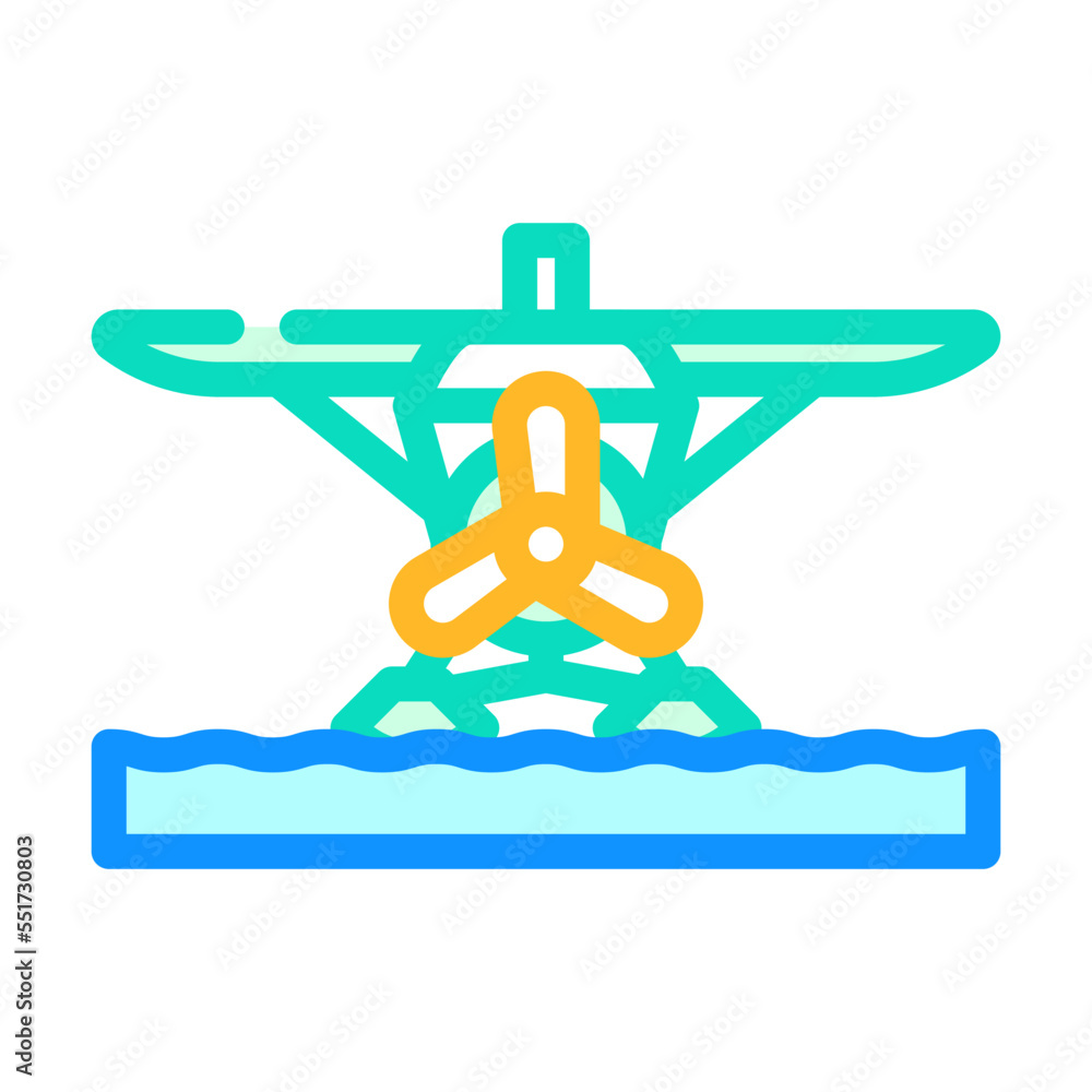floatplane airplane aircraft color icon vector. floatplane airplane ...