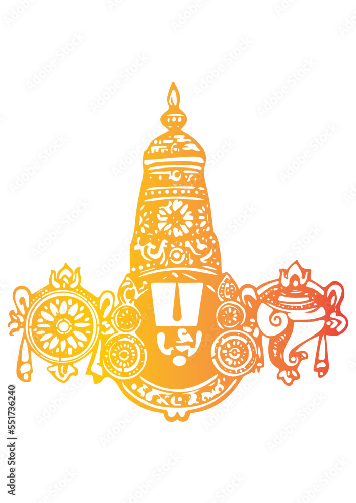 Tirupati Venkateswara Swamy vector Stock Vector | Adobe Stock