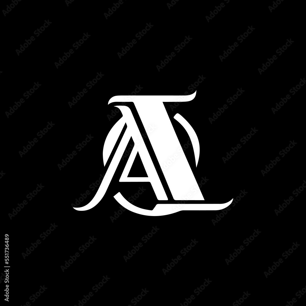 letter aa monogram logo, black and white letter a Stock Vector | Adobe ...