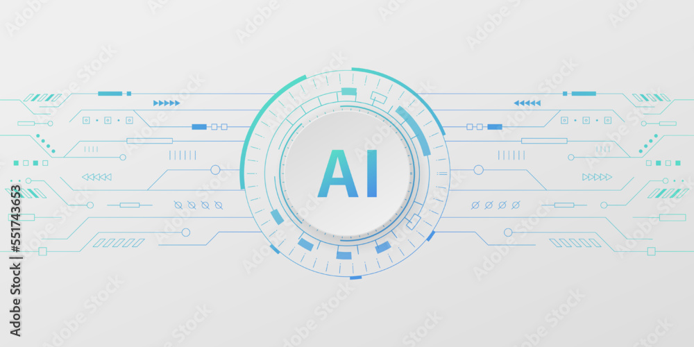 Artificial Intelligence technology background. Hi tech digital and ...