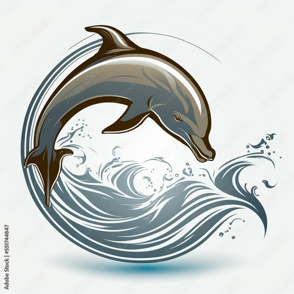 Dolphin vector illustration for logo or design. Generative AI Stock ...