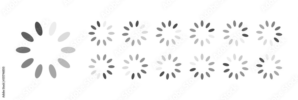 Circular Loading Buffering Icons Vector Video Ready for Animation Gif ...