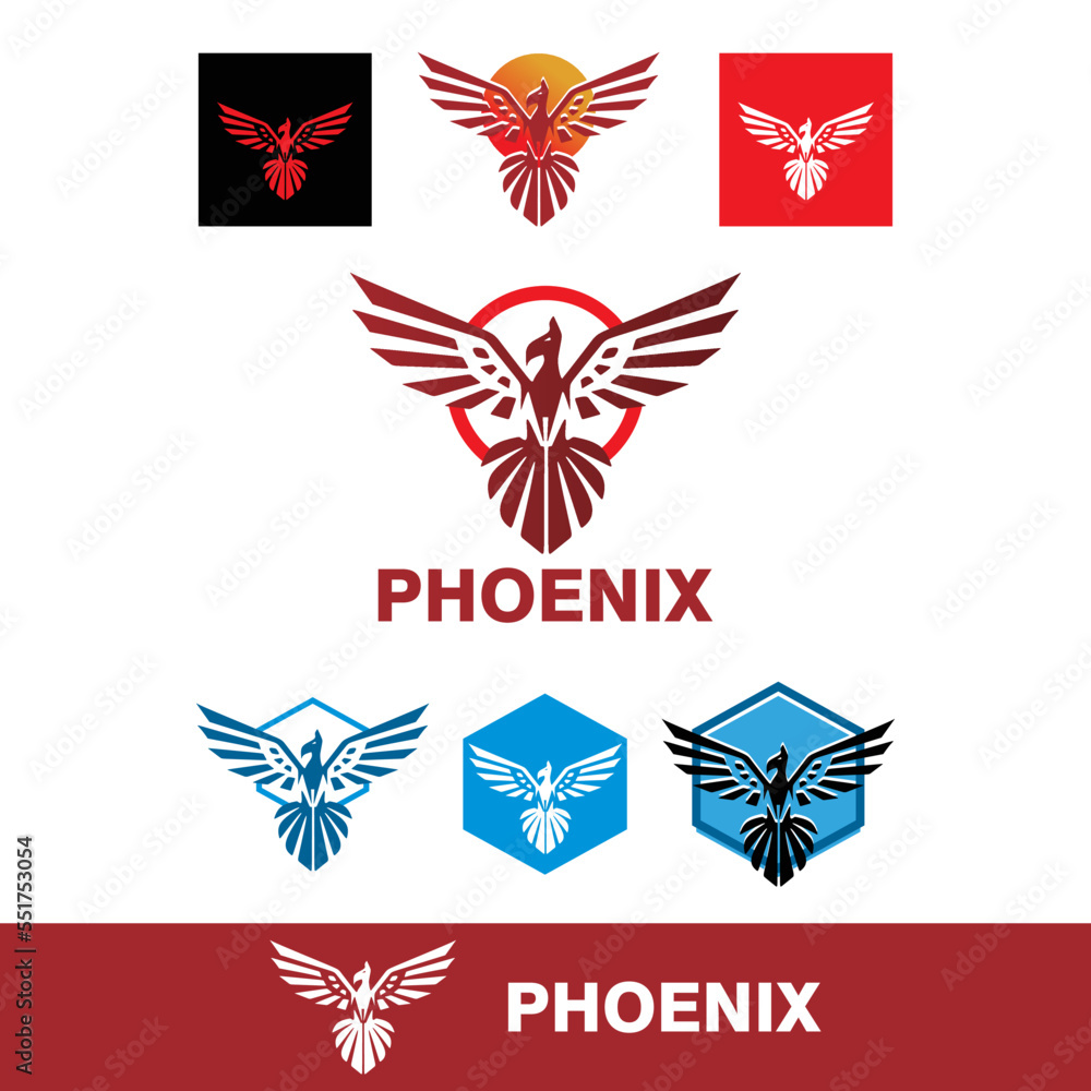 GREAT PHOENIX LOGO, silhouette of heaven bird symbol os spirits vector ...