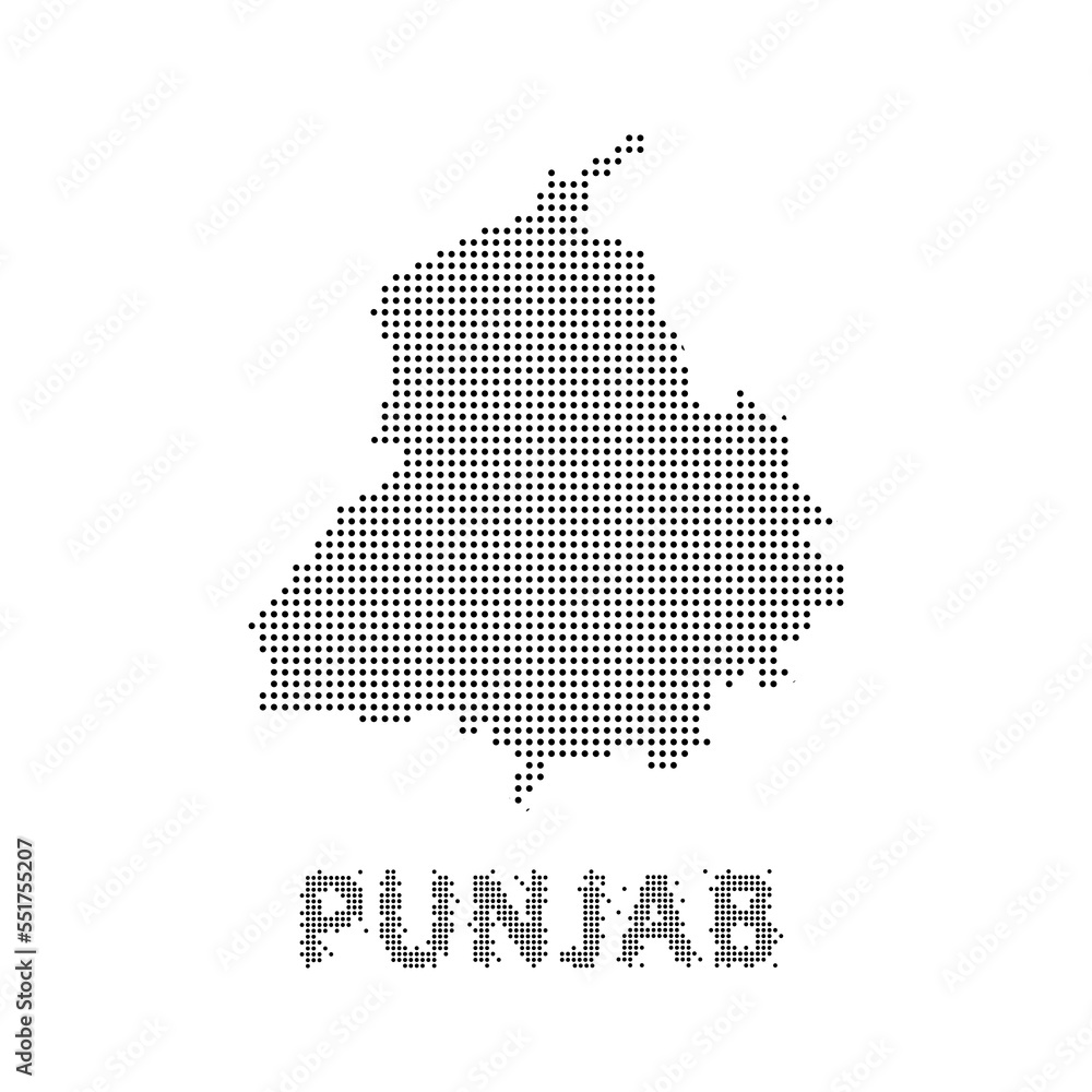 map Punjab is a state in northern India illustration vector. Stock ...