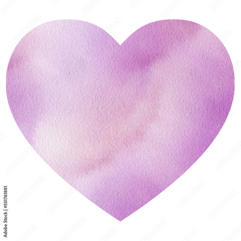 Purple Heart Watercolor Shape Stock Illustration | Adobe Stock
