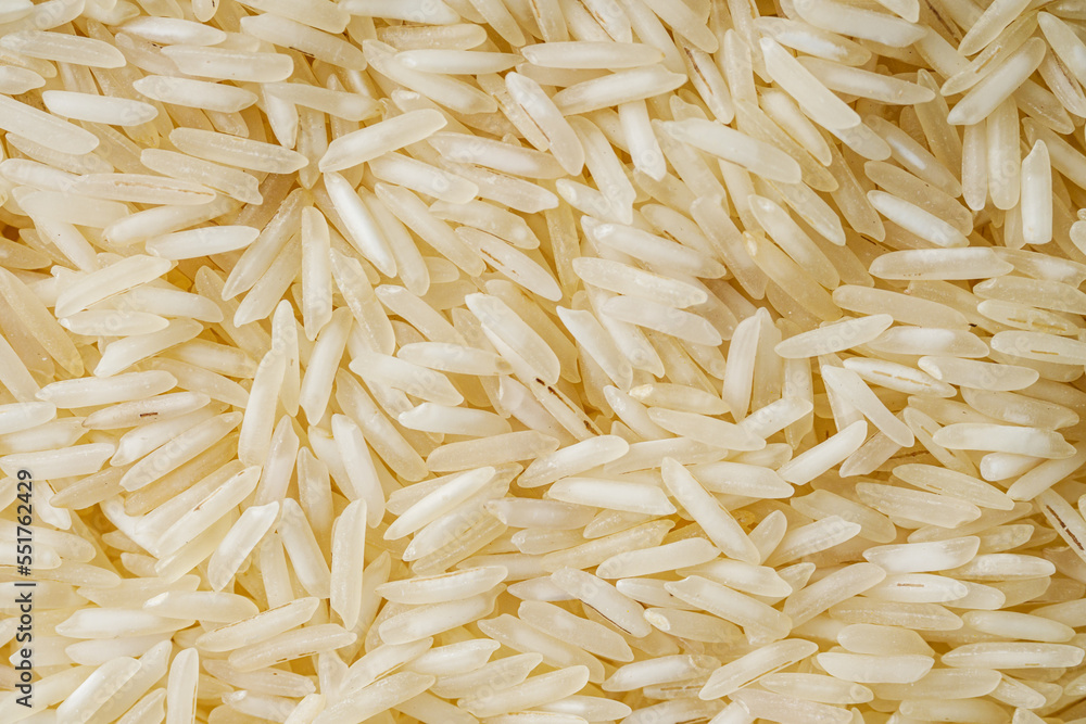 raw basmati rice on a white acrylic background Stock Photo | Adobe Stock