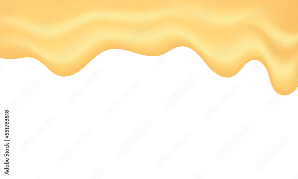 Flowing melted cheese isolated on white background. Borders of a vector ...