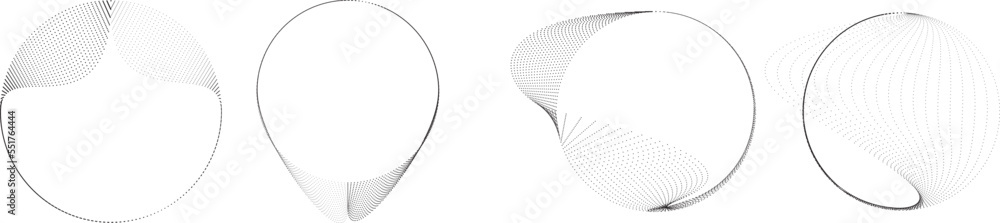 Abstract oval Lines Background with geometric circles . Vector rotating ...