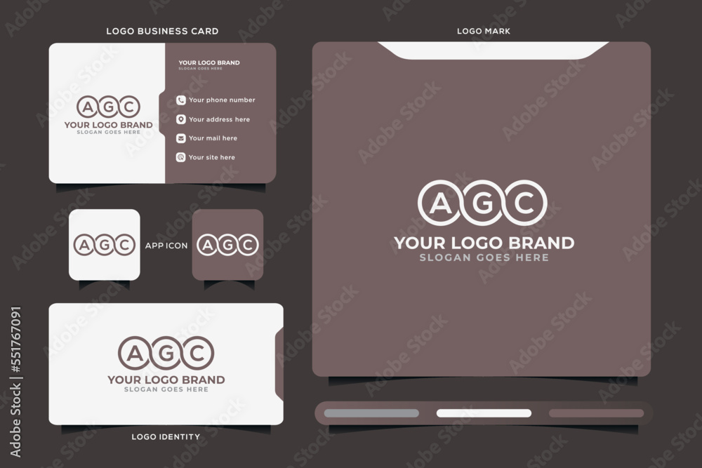 AGC initial monogram logo vector, AGC circle shape logo template ...