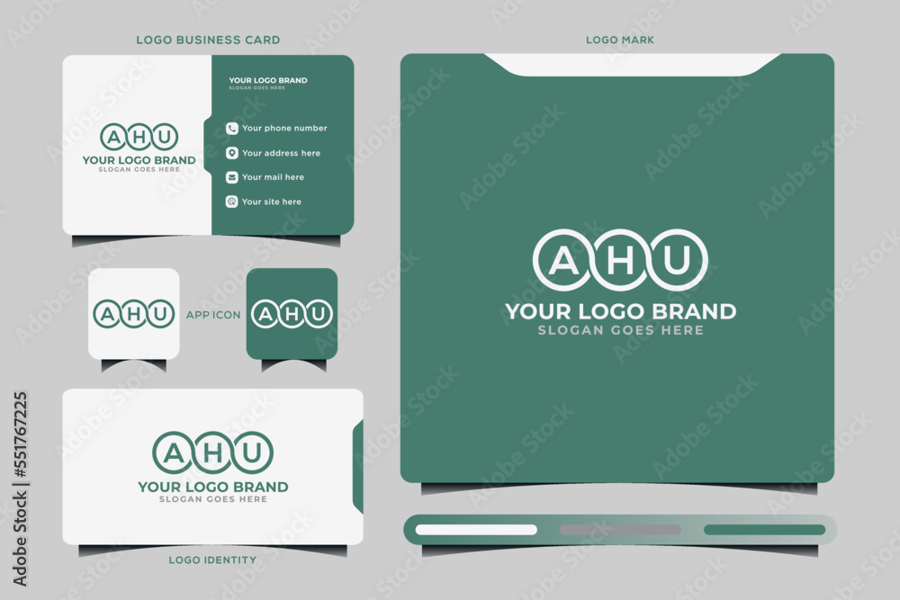 AHU initial monogram logo vector, AHU circle shape logo template ...