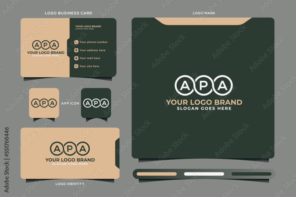 APA initial monogram logo vector, APA circle shape logo template ...