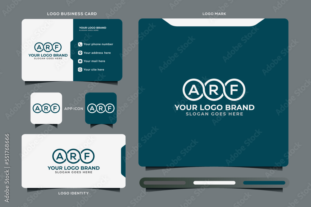 ARF initial monogram logo vector, ARF circle shape logo template ...