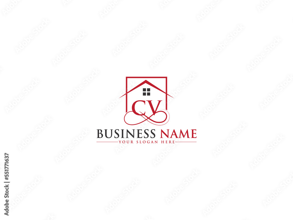 Building CV vc Home Logo, Real Estate Cv Logo Letter Vector Stock ...