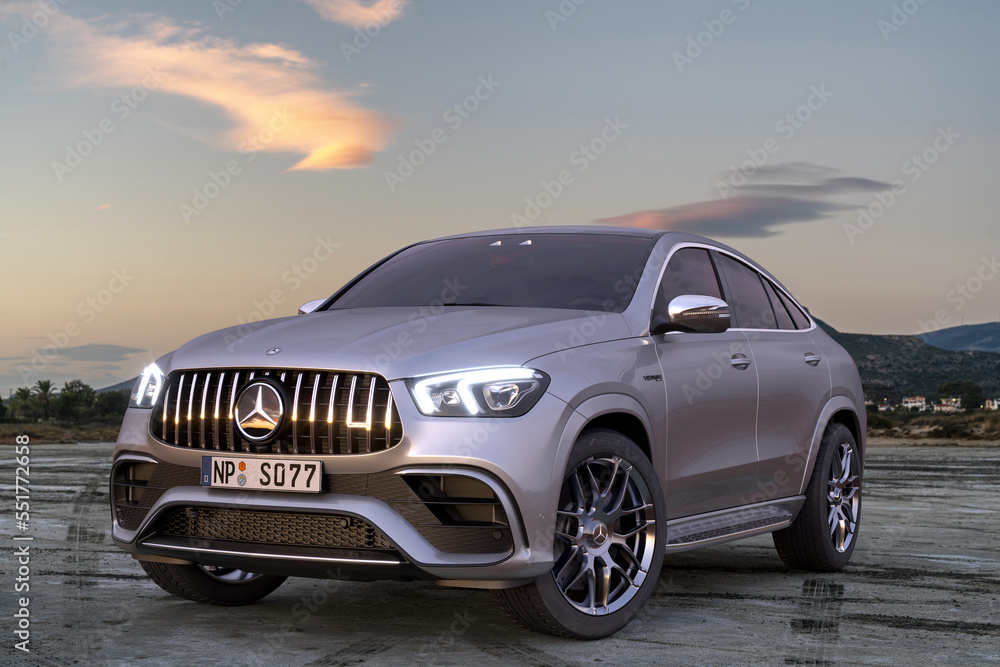 Mercedes-Benz GLE Coupe - a high-end SUV Coupé passenger car. Stock ...