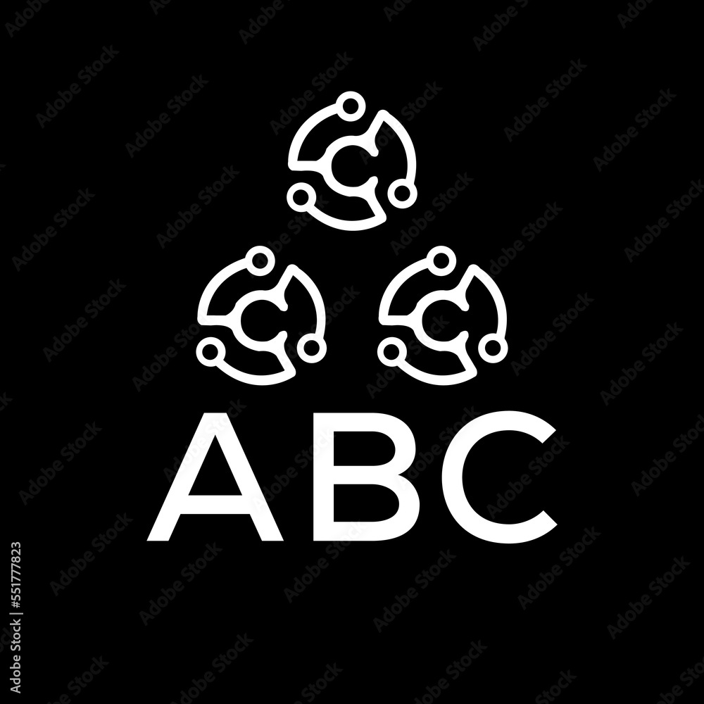 ABC letter logo. ABC best black background vector image. ABC Monogram ...