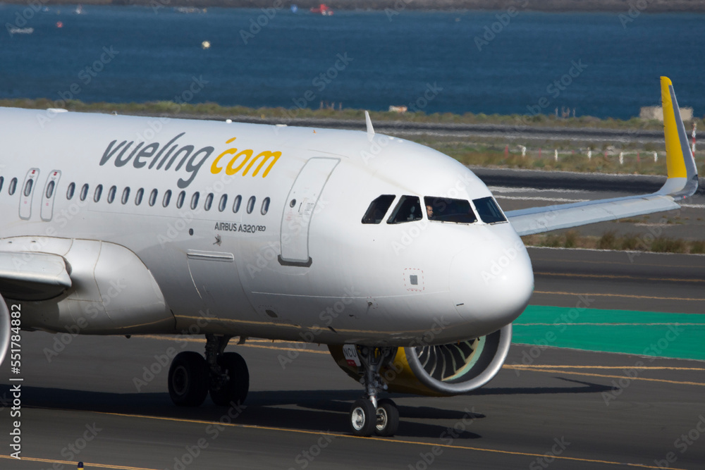 Avión de línea moderno con windleds Stock Photo | Adobe Stock