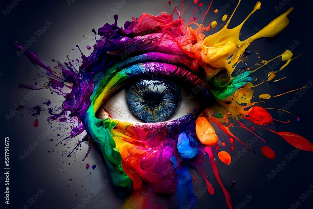 Rainbow Eye Painting