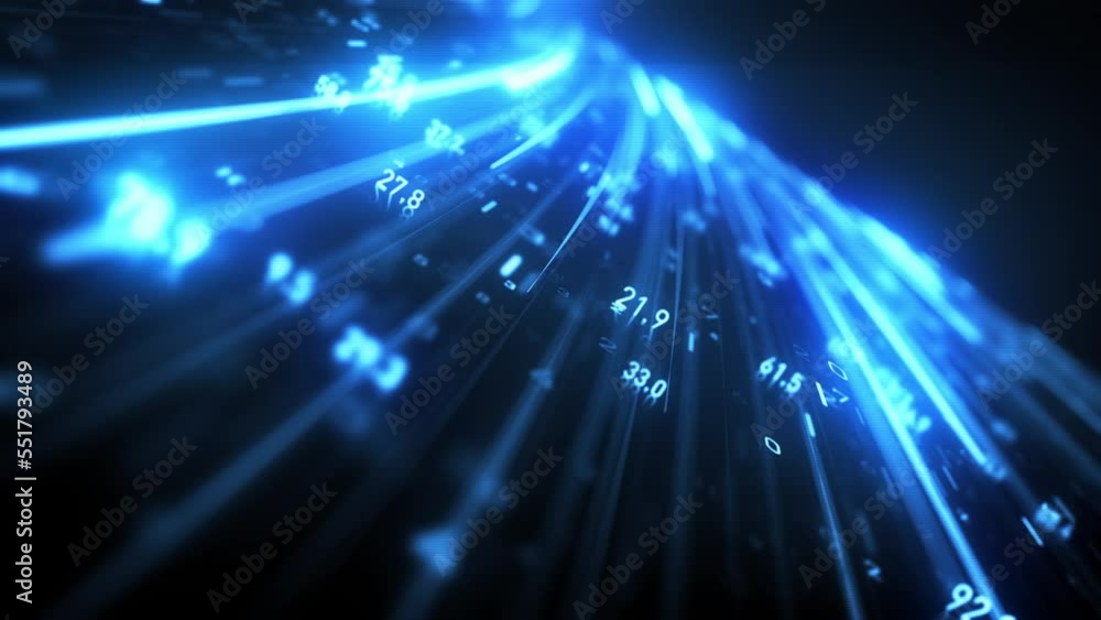 Big Data Digital Business Hi-tech Background/ 4k animation of an ...