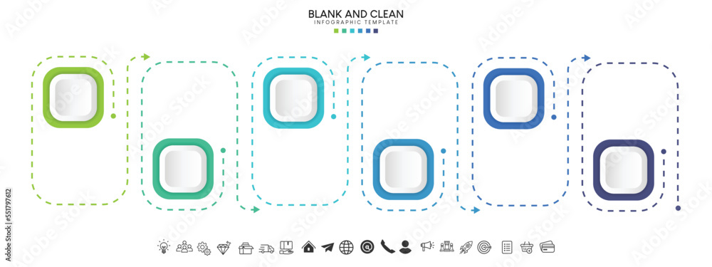 Blank and clean. Steps business data visualization timeline process ...