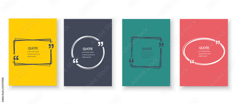 Quote box frame blank templates collection.Geometric frames with quote ...