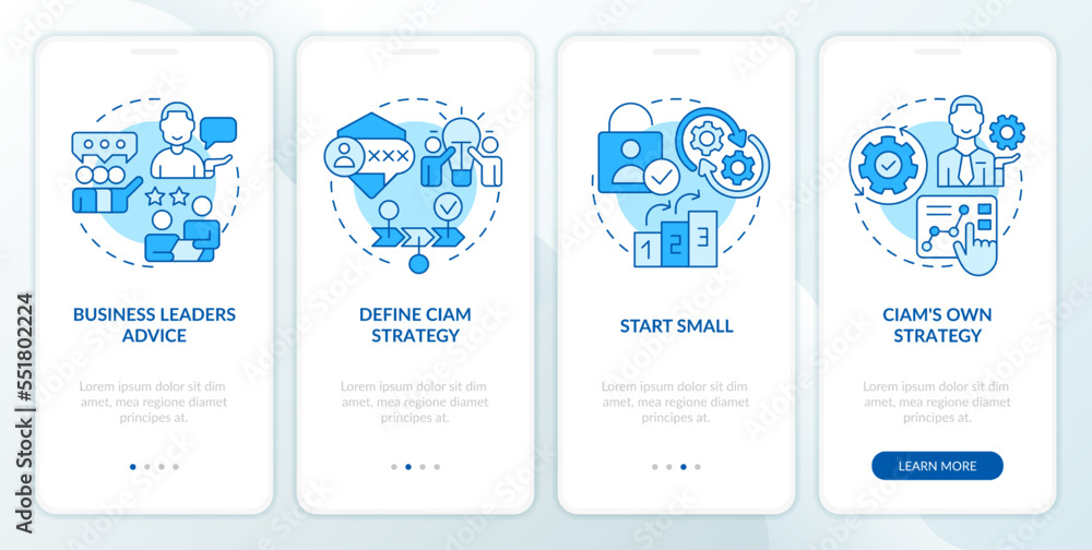 Start With Ciam Blue Onboarding Mobile App Screen Optimize Business