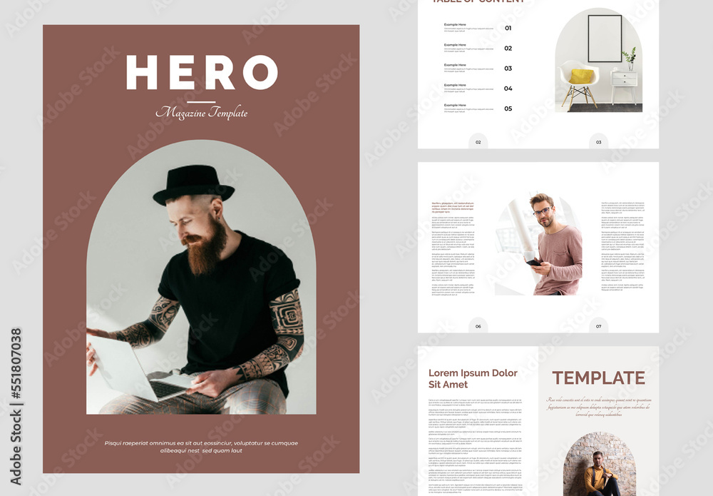 Hero Magazine Layout Stock Template | Adobe Stock