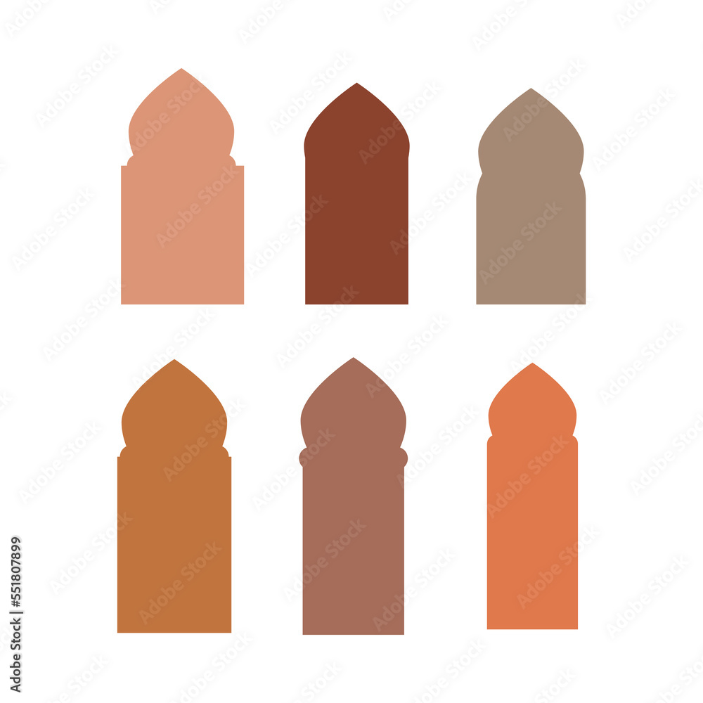 Arabic windows template, oriental design arch and decor. Islamic ...