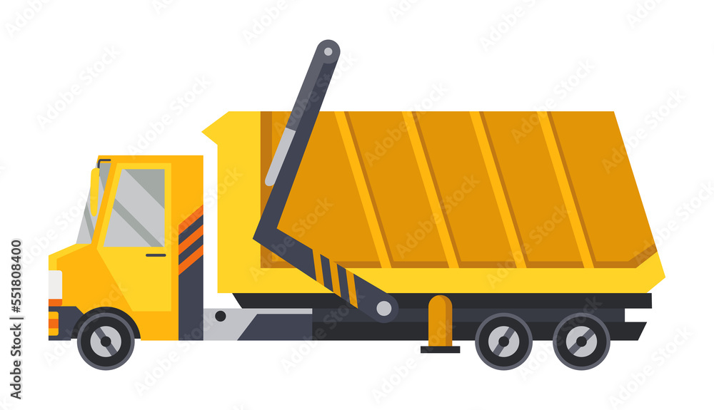 Garbage truck with auto loader. Collection and transportation of solid ...