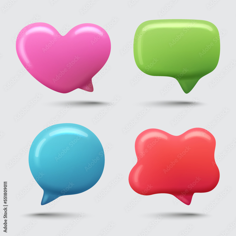 Speech bubble set isolated on white background. Speech bubble, chat box ...