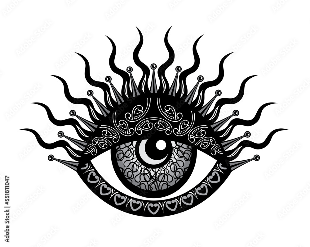 All seeing eye symbol tattoo. Vision of Providence emblem. Vector ...