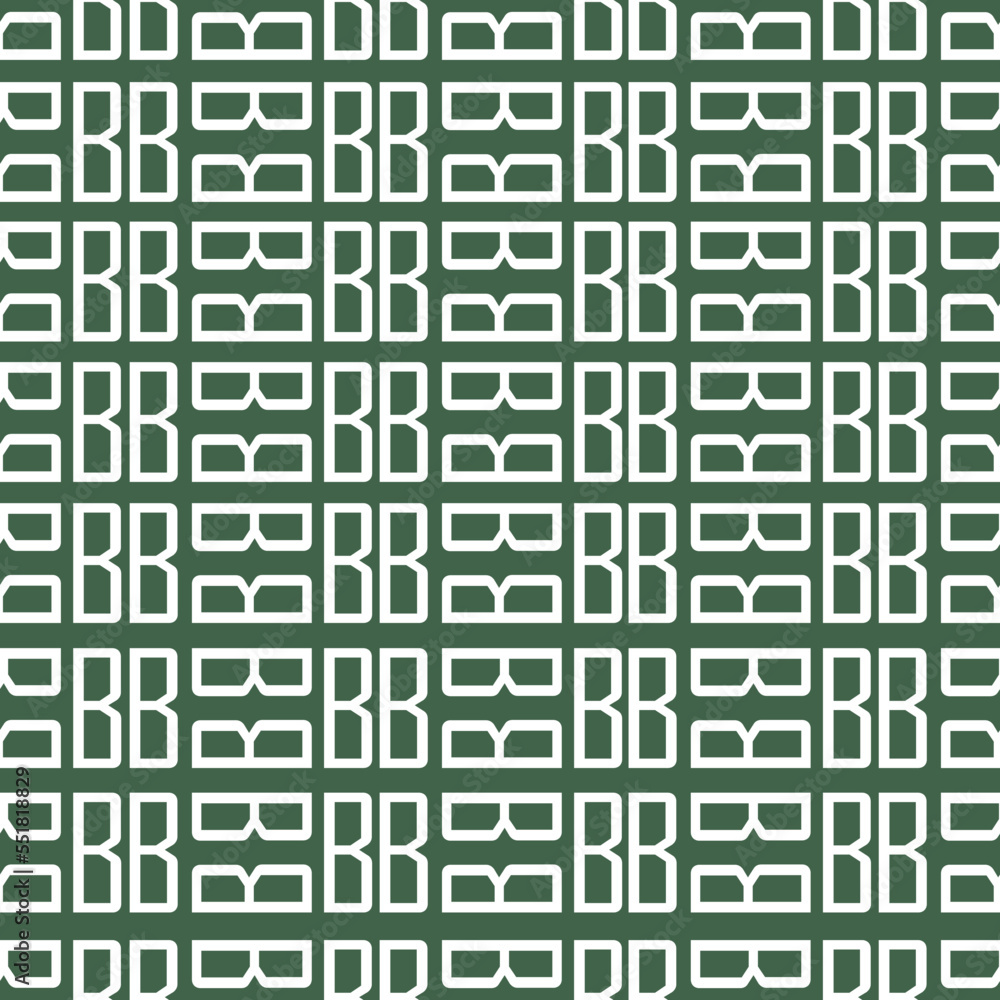 Vector seamless texture with white geometric ornament of letters on a ...